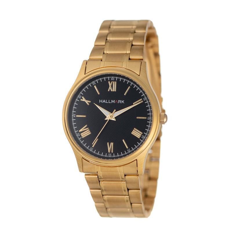 Hallmark Gents Gold Black Dial – Hallmark Watches Online