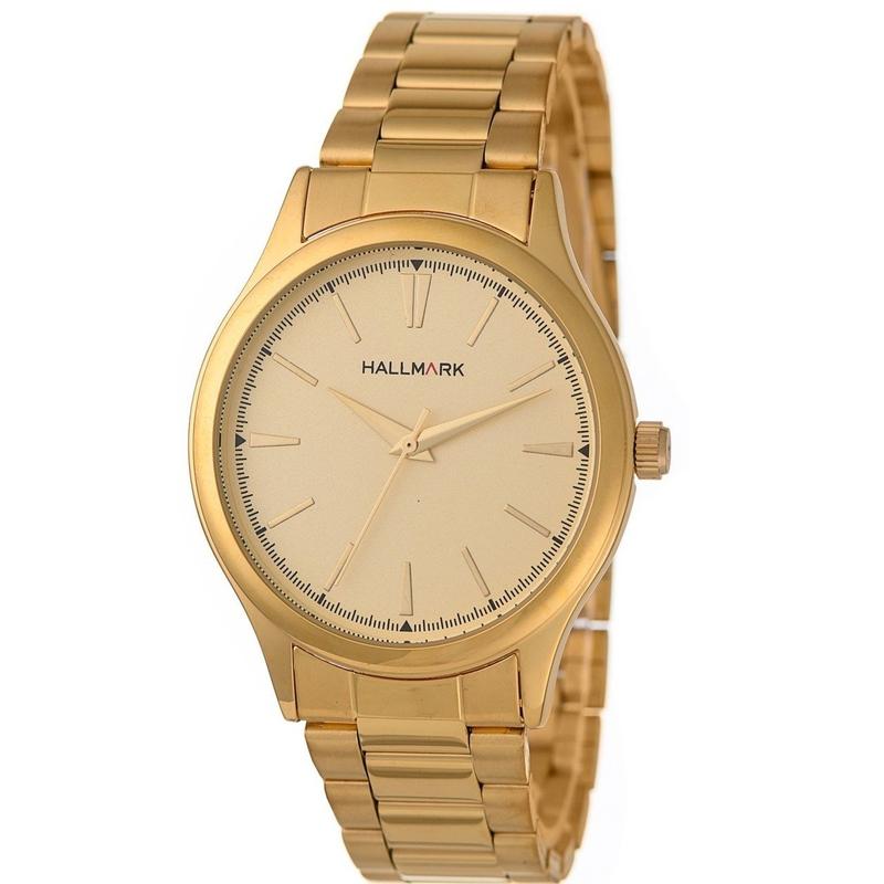 Hallmark Gents Gold Bracelet Champagne Dial Watch – Hallmark Watches Online